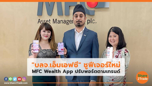 บลจ.เอ็มเอฟซี ชูฟีเจอร์ใหม่ MFC Wealth App ปรับพอร์ตตามเทรนด์ | Share2Trade